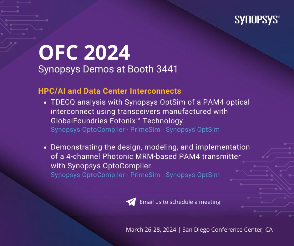 Synopsys Photonic Solutions on LinkedIn: #synopsys #ofc2024 Synopsys Photonic Solutions on LinkedIn: #synopsys #ofc2024