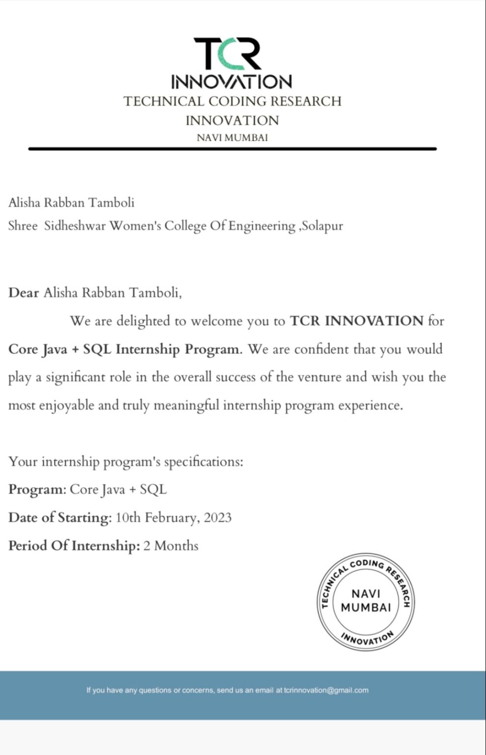 Alisha Tamboli on LinkedIn: #connections #share #internship #thankyou # ... Alisha Tamboli on LinkedIn: #connections #share #internship #thankyou # ...