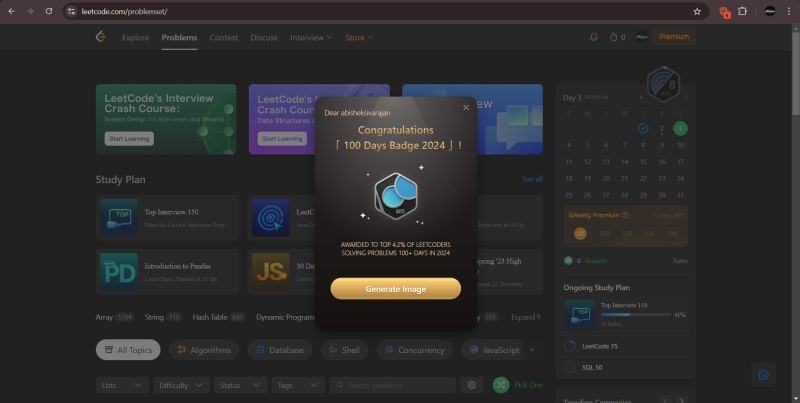 Abishek S on LinkedIn: #100daysofcode #leetcode #problemsolving # ... Abishek S on LinkedIn: #100daysofcode #leetcode #problemsolving # ...