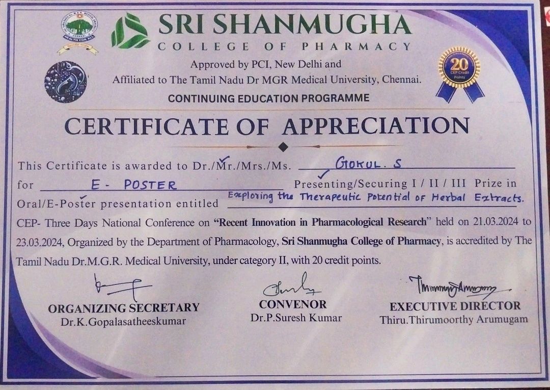 Gokul S on LinkedIn: First Time of my E-poster presentation at Gokul S on LinkedIn: First Time of my E-poster presentation at