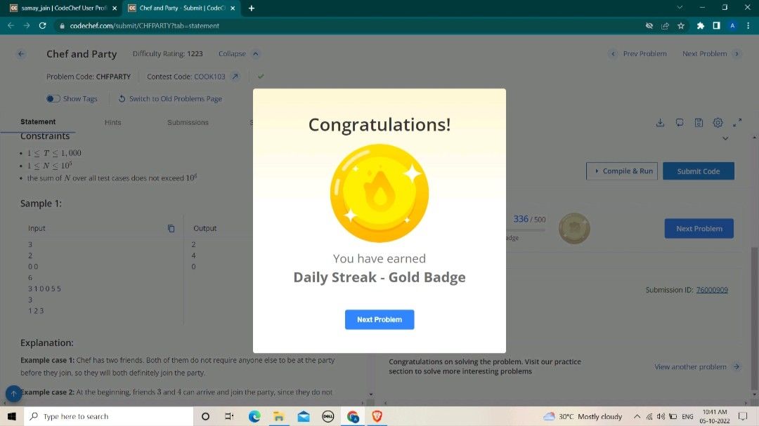 Samay Jain on LinkedIn: #codechef Samay Jain on LinkedIn: #codechef