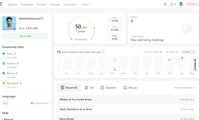 Abhishek Sharma on LinkedIn: #leetcode #codingmilestone Abhishek Sharma on LinkedIn: #leetcode #codingmilestone