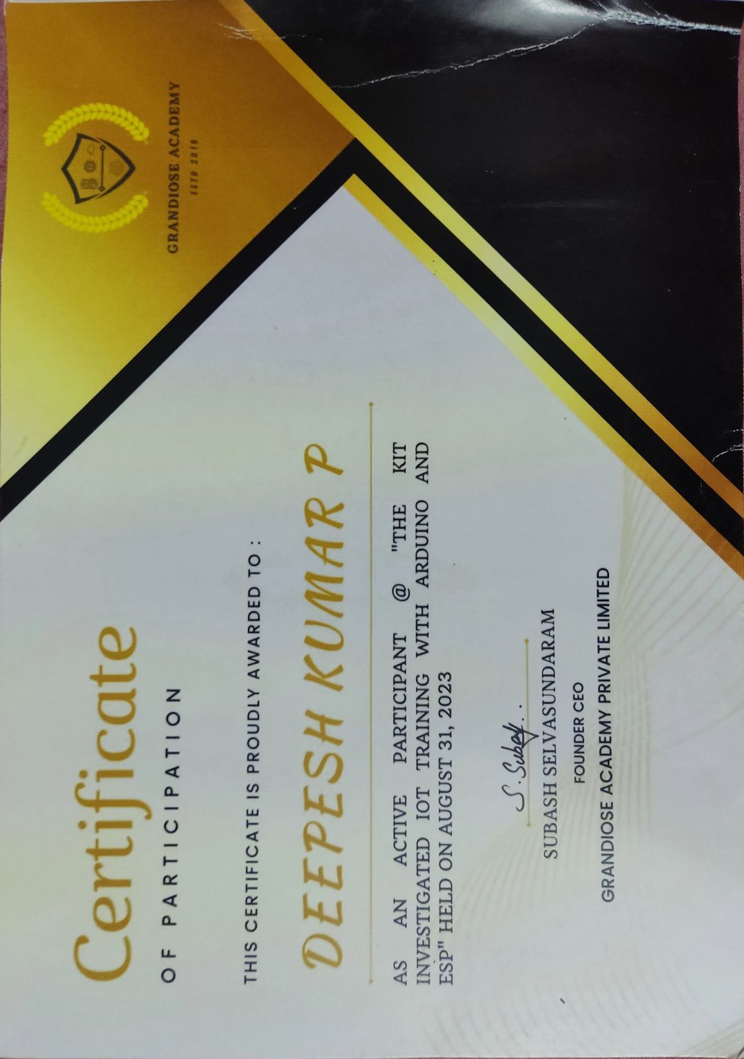Deepesh Kumar on LinkedIn: #iot #arduino #esp #training #certificate # ... Deepesh Kumar on LinkedIn: #iot #arduino #esp #training #certificate # ...