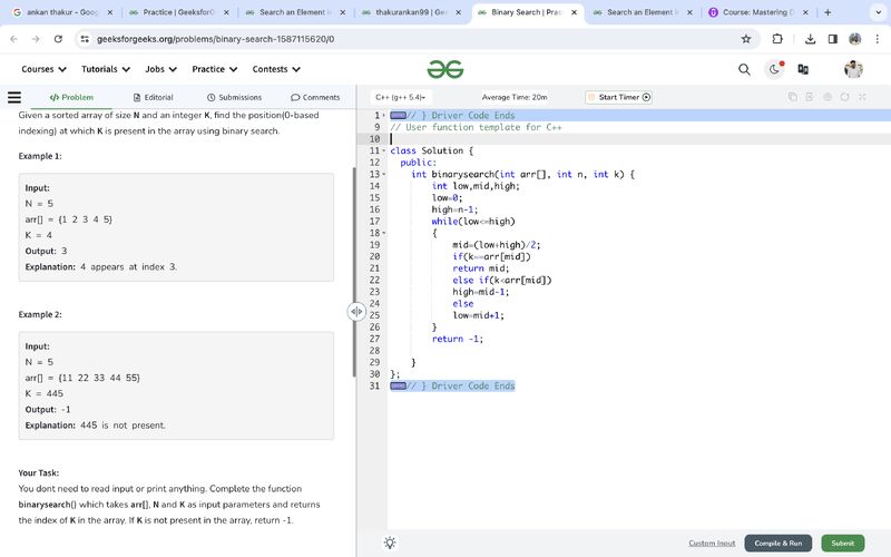 Ankan Thakur on LinkedIn: #codingchallenge #binarysearch #algorithm #tech Ankan Thakur on LinkedIn: #codingchallenge #binarysearch #algorithm #tech