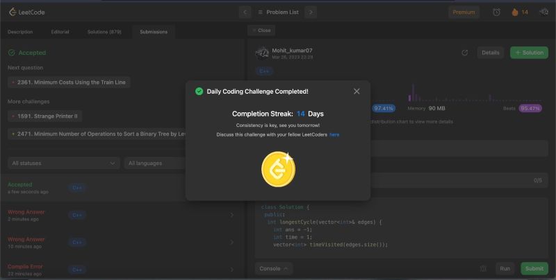 MOHIT M B on LinkedIn: #day98 #100daysofcodingchallenge #leetcode #c MOHIT M B on LinkedIn: #day98 #100daysofcodingchallenge #leetcode #c