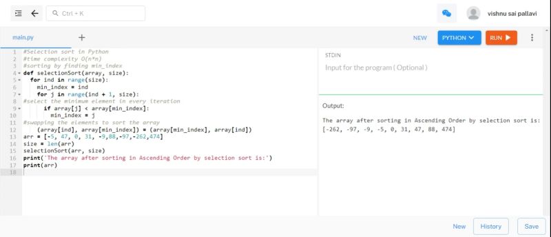 Pallavi Vavilala on LinkedIn: #codingchallenge #python #selectionsort # ... Pallavi Vavilala on LinkedIn: #codingchallenge #python #selectionsort # ...