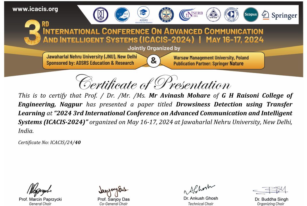 Avinash Mohare on LinkedIn: #research #icacis2024 #ai #teamwork Avinash Mohare on LinkedIn: #research #icacis2024 #ai #teamwork