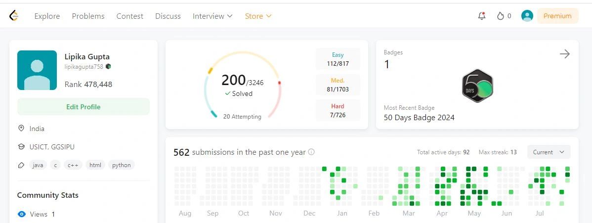Lipika Gupta on LinkedIn: #leetcode #dsa #codingjourney #learning # ... Lipika Gupta on LinkedIn: #leetcode #dsa #codingjourney #learning # ...