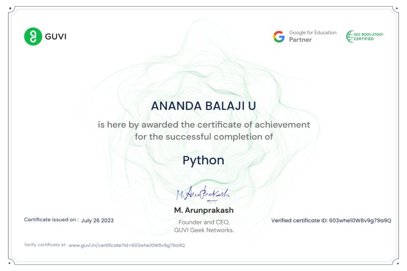 ANANDA BALAJI U on LinkedIn: #python #google #happycoding #like #share ANANDA BALAJI U on LinkedIn: #python #google #happycoding #like #share