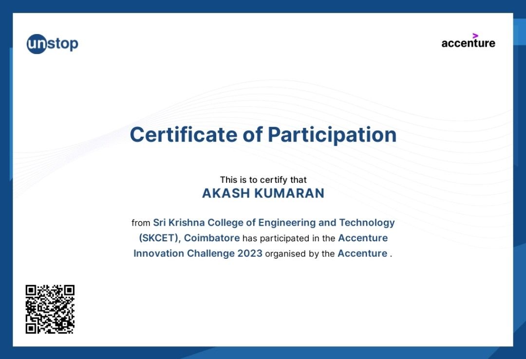 Akash Kumaran A G on LinkedIn: #accenture #ideathon #unstop Akash Kumaran A G on LinkedIn: #accenture #ideathon #unstop