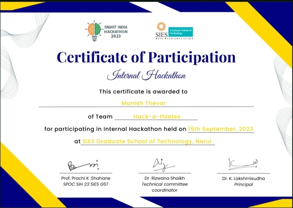 Manish Thevar on LinkedIn: #sih23 #smartindiahackathon2023 Manish Thevar on LinkedIn: #sih23 #smartindiahackathon2023