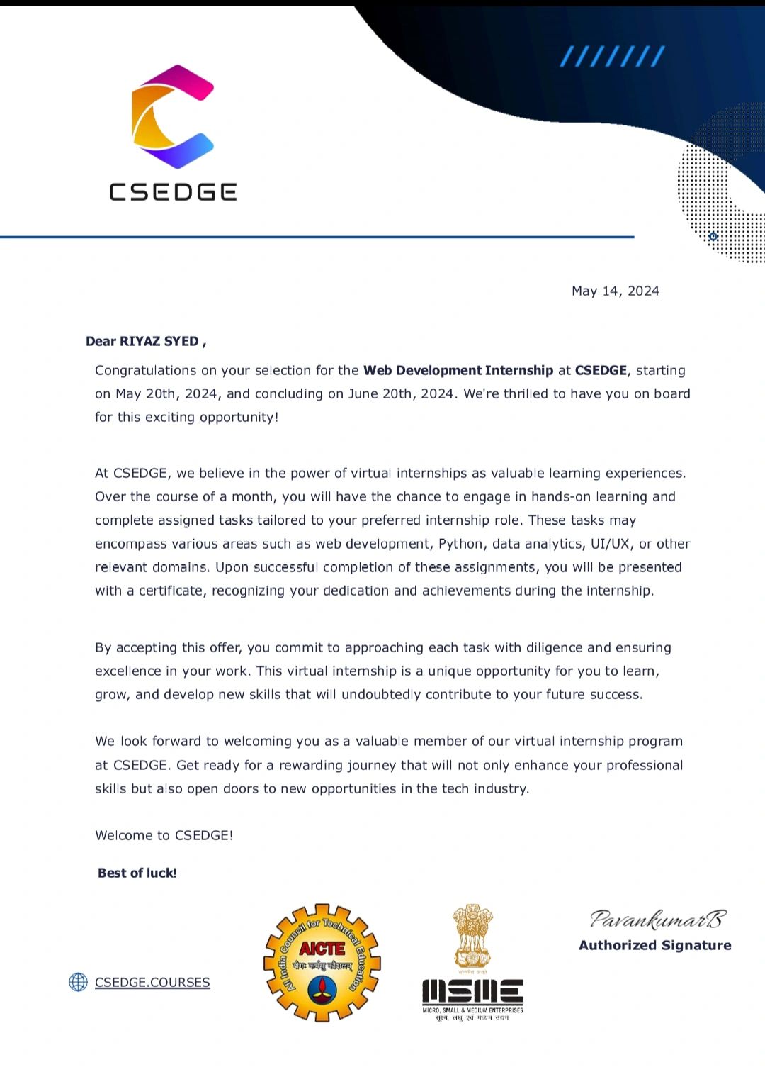 Riyaz Syed on LinkedIn: #webdevelopment #csedge #internship Riyaz Syed on LinkedIn: #webdevelopment #csedge #internship