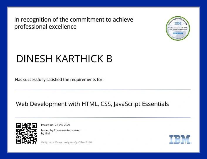 DINESH KARTHICK on LinkedIn: Completed Web Development with HTML,CSS ... DINESH KARTHICK on LinkedIn: Completed Web Development with HTML,CSS ...