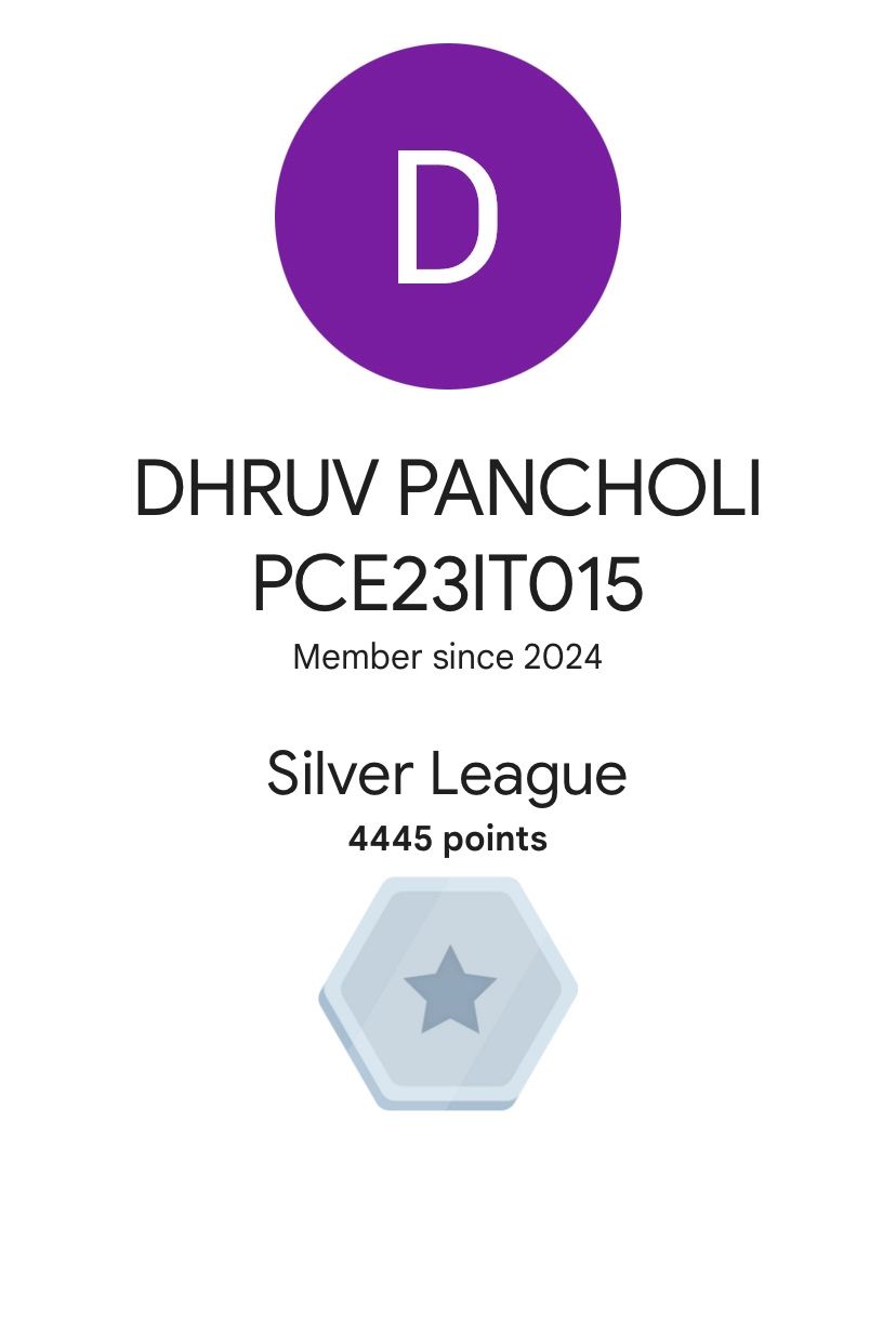 Dhruv Pancholi on LinkedIn: #ai #gdsc #studyjam #silverleague #vertexai ... Dhruv Pancholi on LinkedIn: #ai #gdsc #studyjam #silverleague #vertexai ...