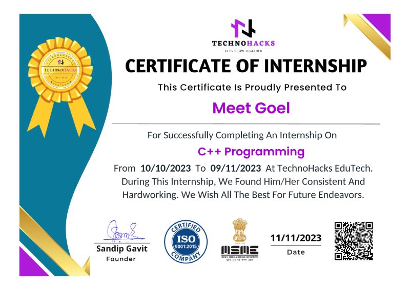 Meet Goel on LinkedIn: #cplusplus #programming #internshipcomplete # ... Meet Goel on LinkedIn: #cplusplus #programming #internshipcomplete # ...
