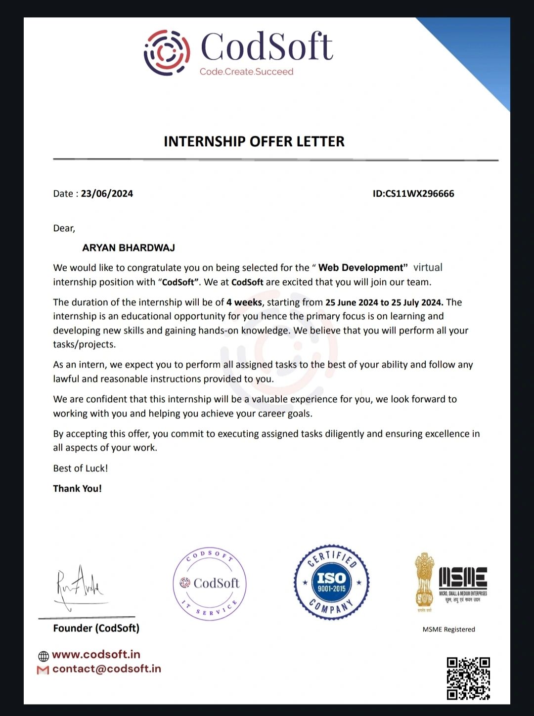 Aryan Bhardwaj on LinkedIn: #internship #webdevelopment #codsoft # ... Aryan Bhardwaj on LinkedIn: #internship #webdevelopment #codsoft # ...