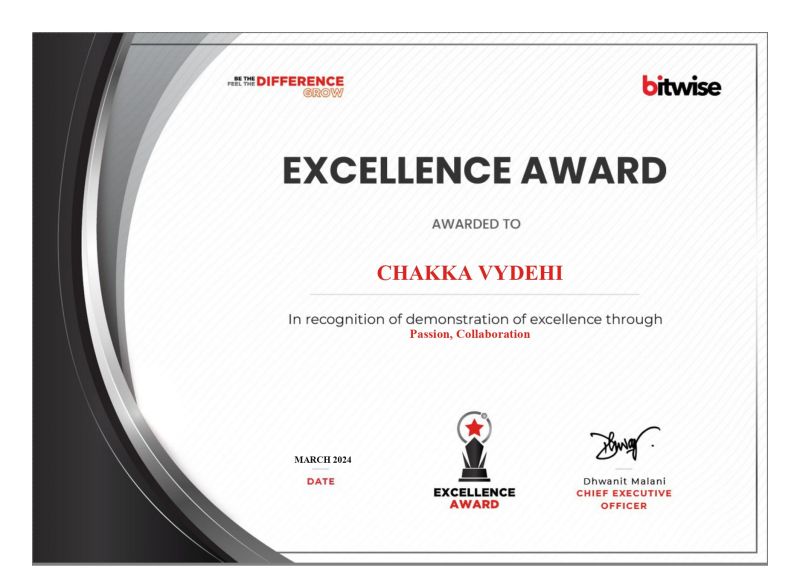 Vydehi Chakka on LinkedIn: #excellence #continuousimprovement Vydehi Chakka on LinkedIn: #excellence #continuousimprovement