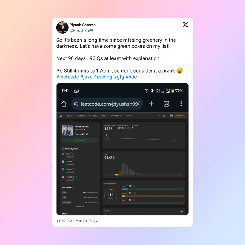Piyush Sharma on LinkedIn: #leetcode #java #sde #challenge Piyush Sharma on LinkedIn: #leetcode #java #sde #challenge