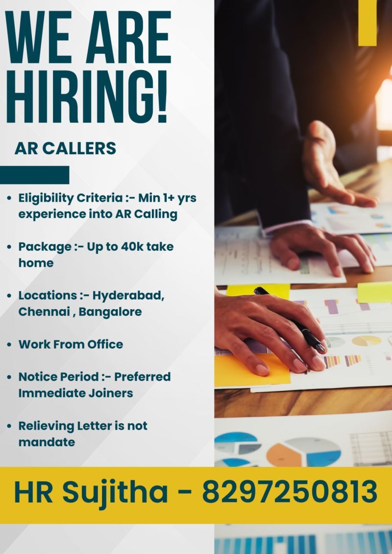 Sujitha Chanda on LinkedIn: We Are Hiring || AR Callers || Up to 40 K ... Sujitha Chanda on LinkedIn: We Are Hiring || AR Callers || Up to 40 K ...