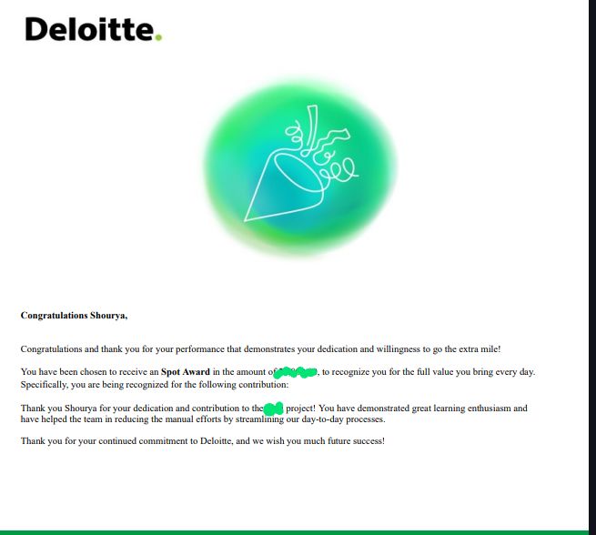Shourya gupta on LinkedIn: #spotawards #deloitte Shourya gupta on LinkedIn: #spotawards #deloitte