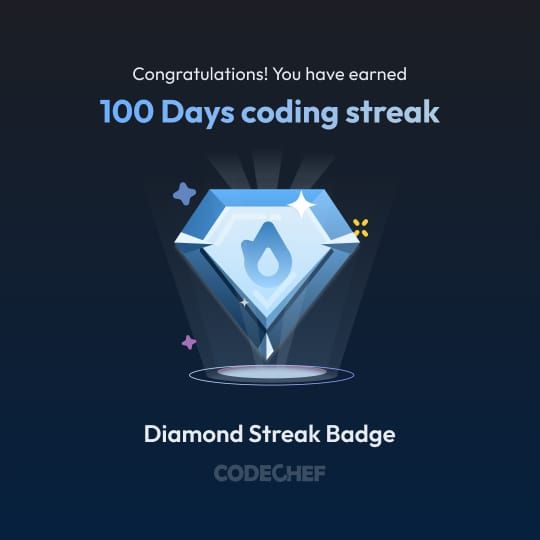 Bhavya Sri on LinkedIn: #diamondstreakbadge #codechef #technicalhub # ... Bhavya Sri on LinkedIn: #diamondstreakbadge #codechef #technicalhub # ...