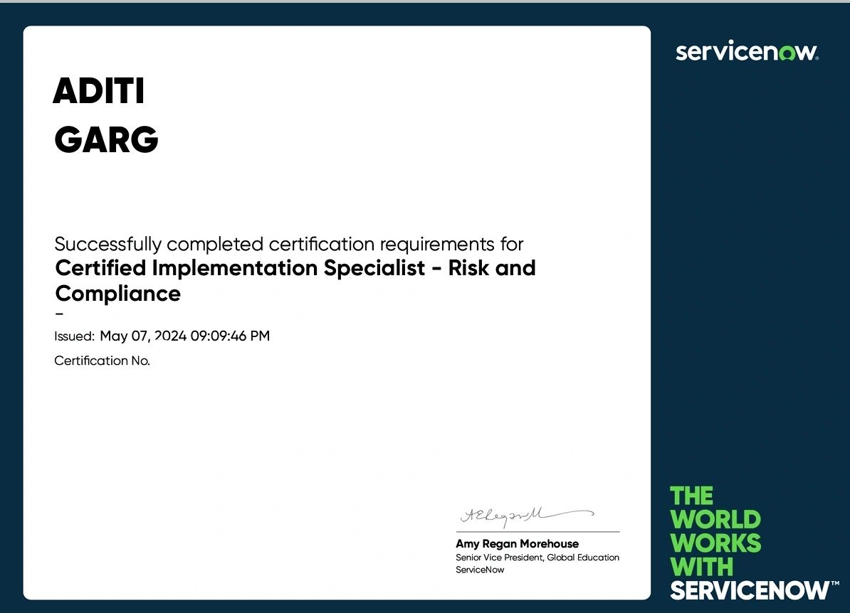 Aditi Garg on LinkedIn: #cis #servicenow Aditi Garg on LinkedIn: #cis #servicenow