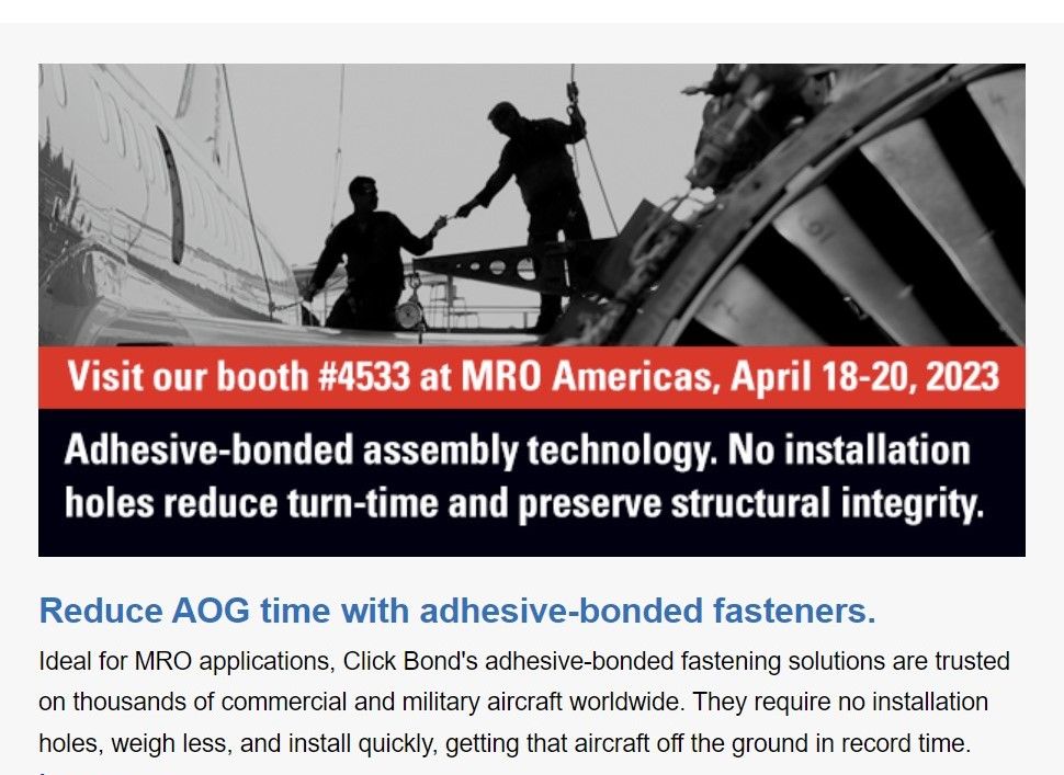 Click Bond on LinkedIn: #mroam #aviationweek #aerospace #mro Click Bond on LinkedIn: #mroam #aviationweek #aerospace #mro
