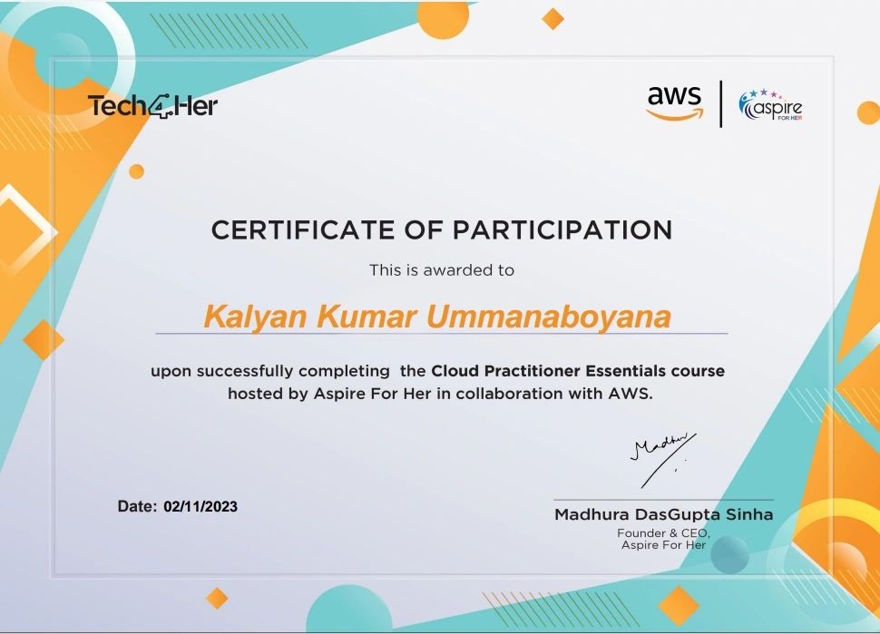 Kalyan kumar Ummanaboyana on LinkedIn: #cloudpractitioner # ... Kalyan kumar Ummanaboyana on LinkedIn: #cloudpractitioner # ...