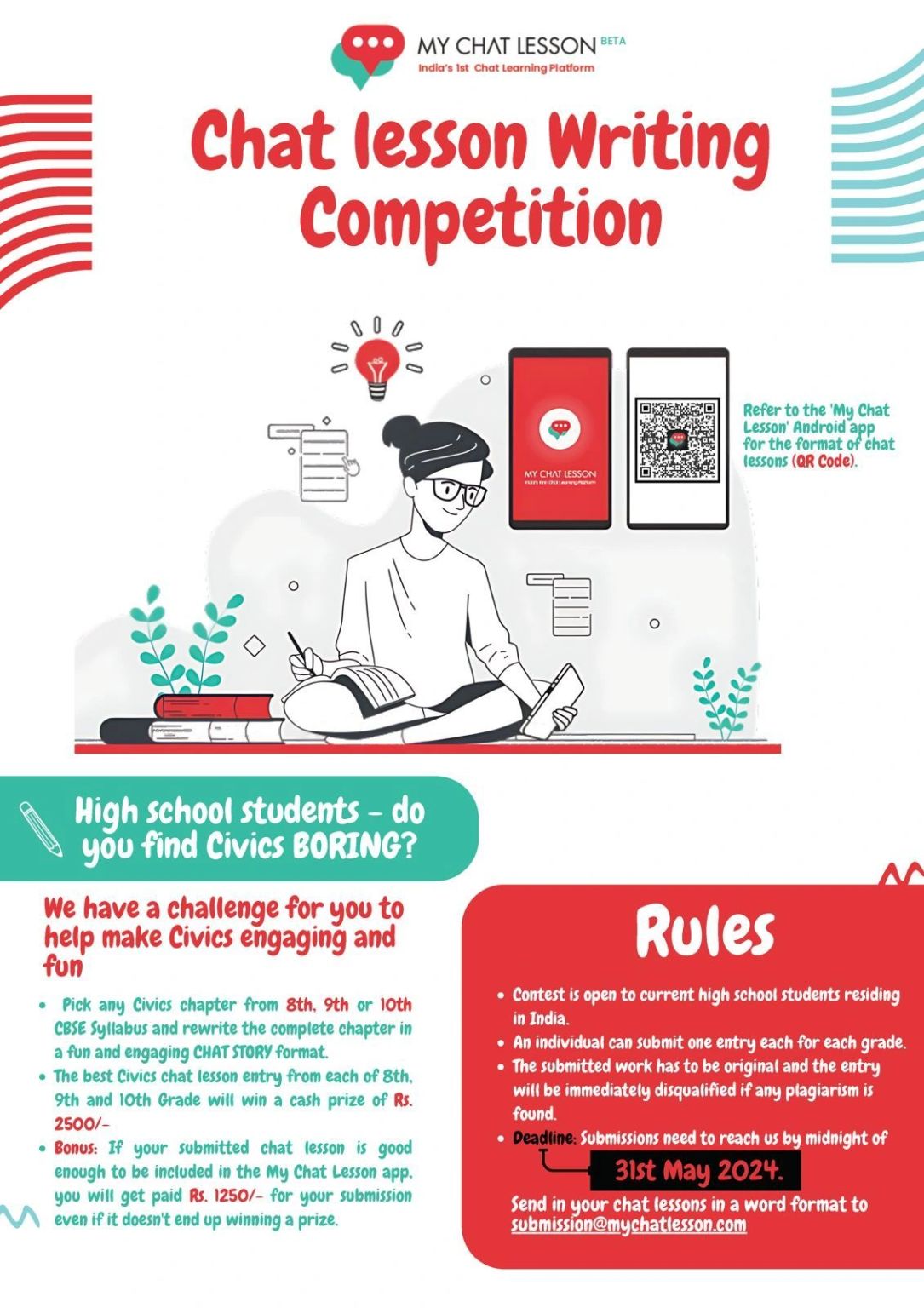 Join the 'Chat Lesson' Writing Competition for High School Students ... Join the 'Chat Lesson' Writing Competition for High School Students ...
