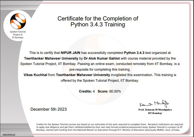 Nipur Jain on LinkedIn: #spokentutorial #iitbombay #pythonprogramming # ... Nipur Jain on LinkedIn: #spokentutorial #iitbombay #pythonprogramming # ...