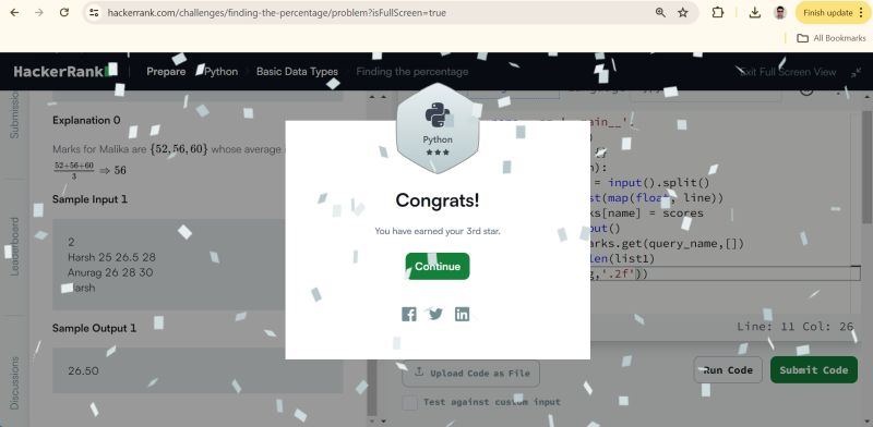 Swaraj Kumar on LinkedIn: #python #hackerrank #3stars #badge # ... Swaraj Kumar on LinkedIn: #python #hackerrank #3stars #badge # ...