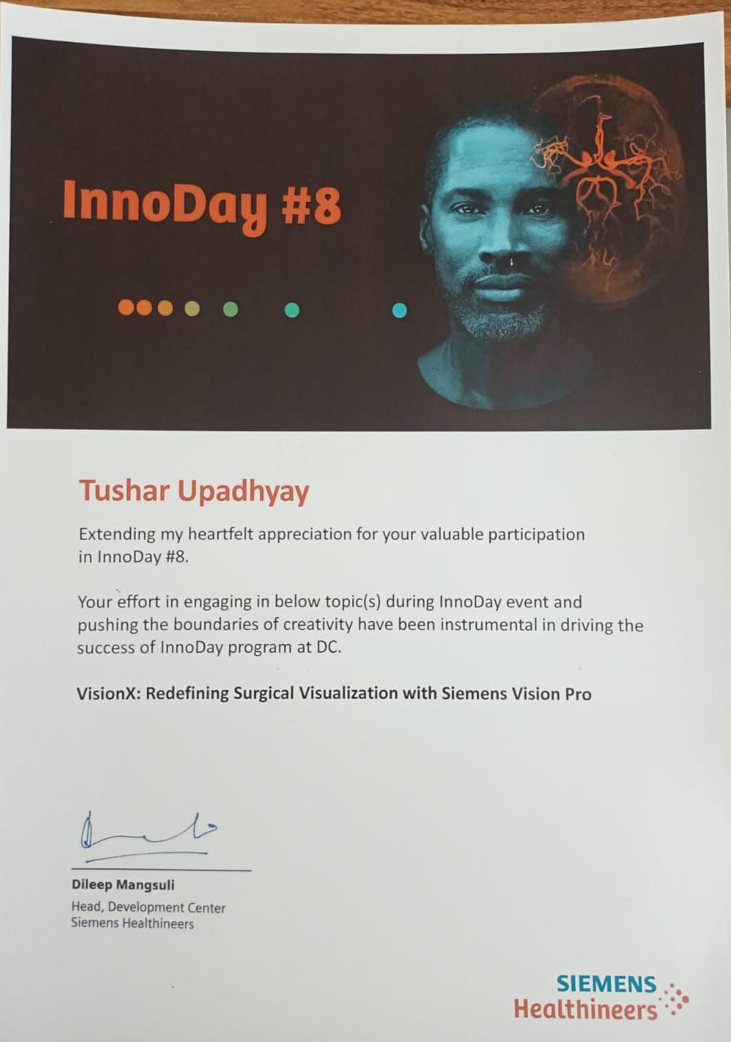 Tushar Upadhyay on LinkedIn: #siemenshealthineers #innovation #innoday ... Tushar Upadhyay on LinkedIn: #siemenshealthineers #innovation #innoday ...