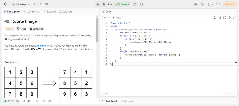 Krushna Kanta Rout on LinkedIn: Solved Rotate Image - LeetCode Krushna Kanta Rout on LinkedIn: Solved Rotate Image - LeetCode