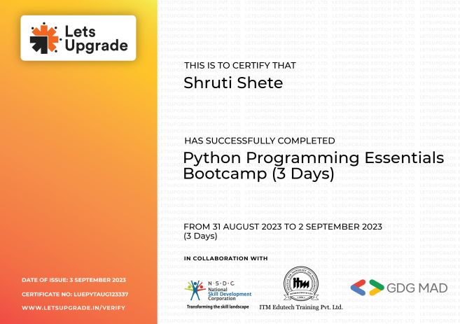 Shruti Shete on LinkedIn: #python #coding #bootcamp # ... Shruti Shete on LinkedIn: #python #coding #bootcamp # ...
