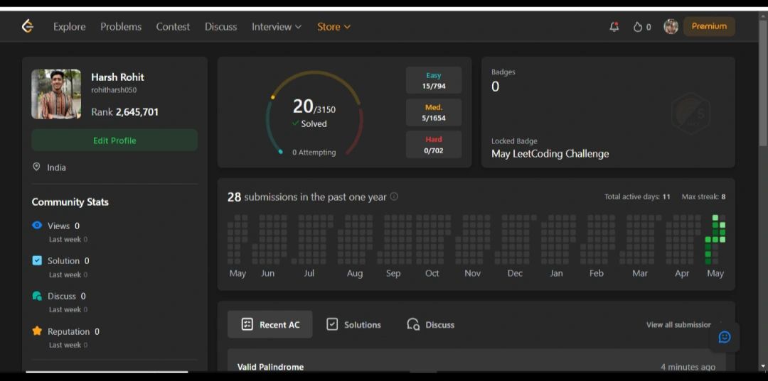Harsh Rohit on LinkedIn: #dsa #leetcode #codingjourney #consistency # ... Harsh Rohit on LinkedIn: #dsa #leetcode #codingjourney #consistency # ...