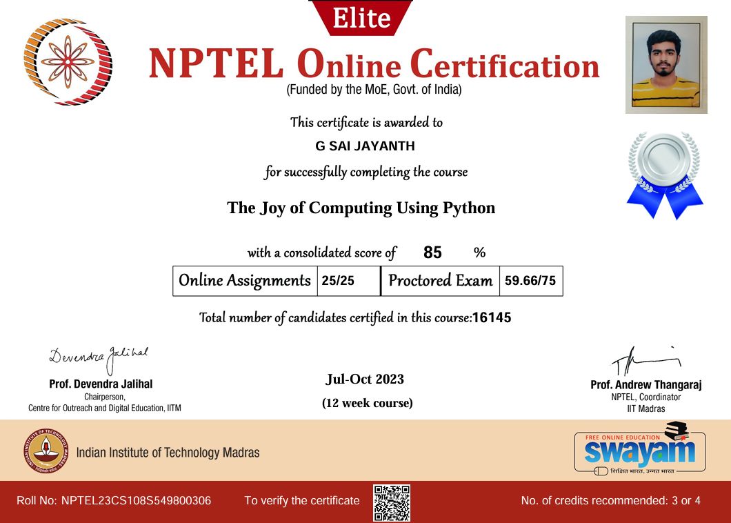 G Sai Jayanth on LinkedIn: #python #nptel #computing #coding # ... G Sai Jayanth on LinkedIn: #python #nptel #computing #coding # ...