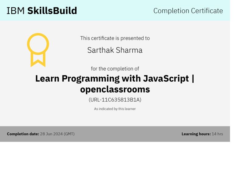 Sarthak Sharma on LinkedIn: #javascript #programming #certification # ... Sarthak Sharma on LinkedIn: #javascript #programming #certification # ...