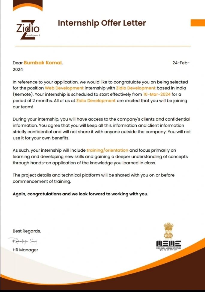 Bumbak Komal on LinkedIn: #webdevelopmentinternship #intership2024 # ... Bumbak Komal on LinkedIn: #webdevelopmentinternship #intership2024 # ...