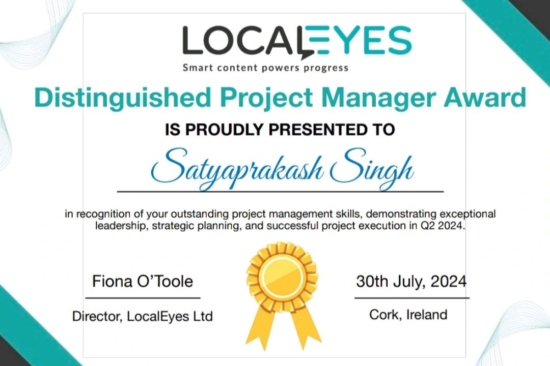 Satyaprakash Singh on LinkedIn: #grateful #recognition #teamwork Satyaprakash Singh on LinkedIn: #grateful #recognition #teamwork