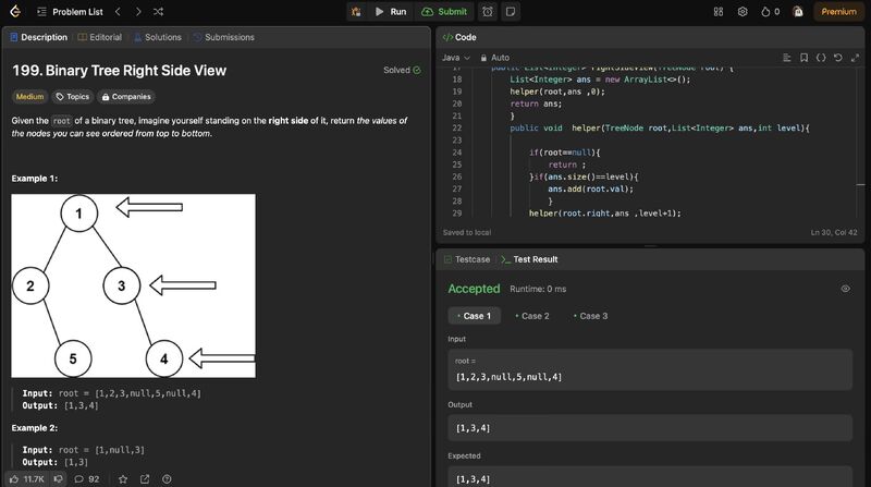 Day 90 of the #100DaysCodingChallenge: Binary Tree Right Side View ... Day 90 of the #100DaysCodingChallenge: Binary Tree Right Side View ...