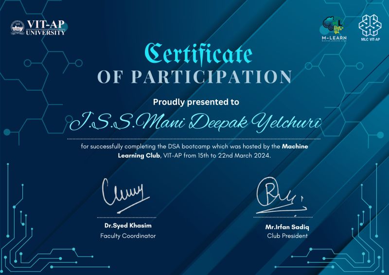 J S S Mani Deepak Yelchuri on LinkedIn: #datastructures #algorithms #mlc J S S Mani Deepak Yelchuri on LinkedIn: #datastructures #algorithms #mlc