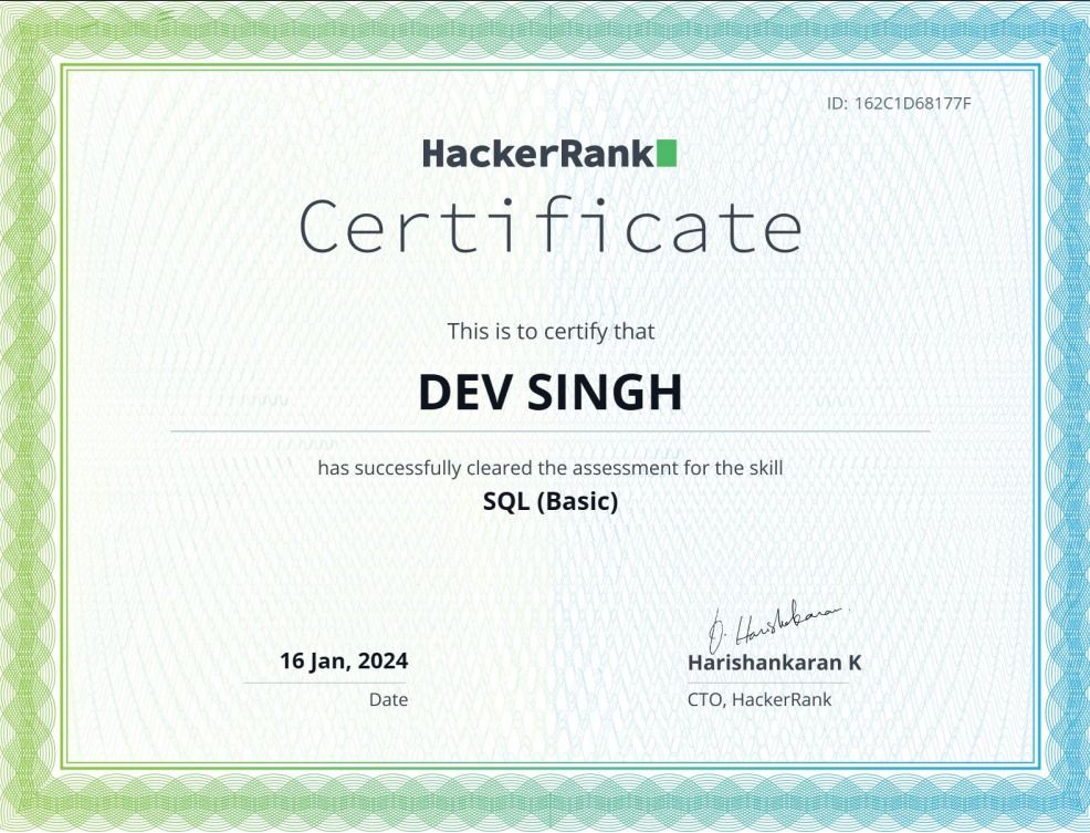 DEV SINGH on LinkedIn: #sql #sqlqueries #sqlserver #hackerrankcertified DEV SINGH on LinkedIn: #sql #sqlqueries #sqlserver #hackerrankcertified
