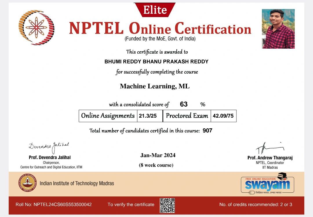 Bhanu Prakash Reddy on LinkedIn: #nptel #machinelearning Bhanu Prakash Reddy on LinkedIn: #nptel #machinelearning