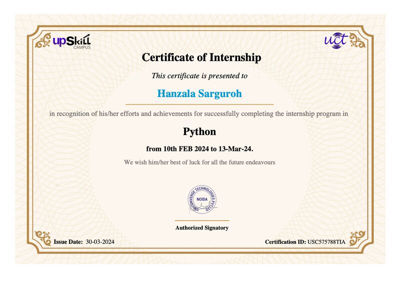 Hanzala Sarguroh on LinkedIn: #python #internship #careergrowth Hanzala Sarguroh on LinkedIn: #python #internship #careergrowth
