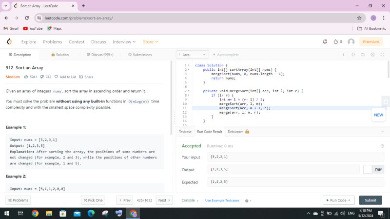 LAVANYA V on LinkedIn: #100daysofleetcode #912_sort_an_array #leetcode ... LAVANYA V on LinkedIn: #100daysofleetcode #912_sort_an_array #leetcode ...