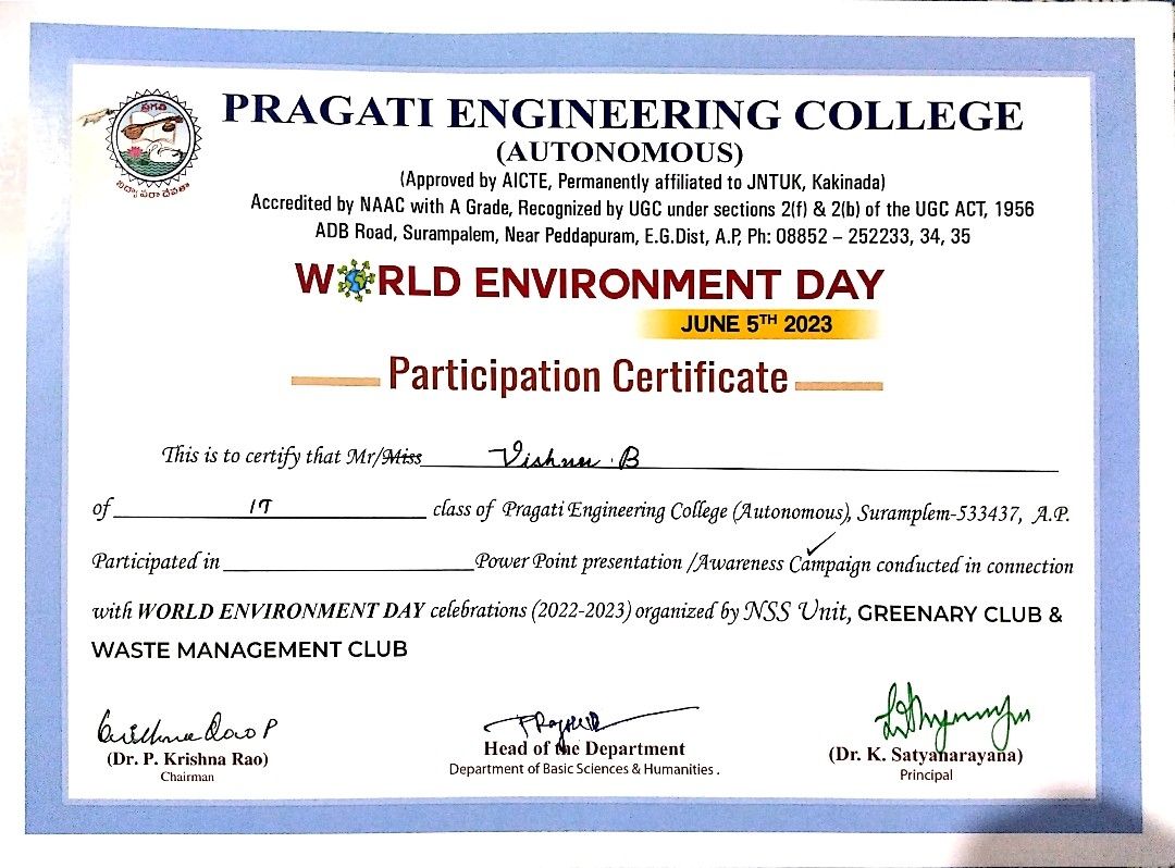 Sri Vishnu Boddu on LinkedIn: .... WORLD ENVIRONMENTAL DAY ... Sri Vishnu Boddu on LinkedIn: .... WORLD ENVIRONMENTAL DAY ...