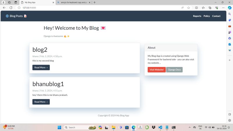 bhanu prakash kakarlapudi on LinkedIn: Task 60 Build a blog project ... bhanu prakash kakarlapudi on LinkedIn: Task 60 Build a blog project ...