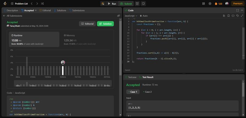Tanuj Bhatt on LinkedIn: DAY 100: DSA using JavaScript Leetcode 786. K ... Tanuj Bhatt on LinkedIn: DAY 100: DSA using JavaScript Leetcode 786. K ...
