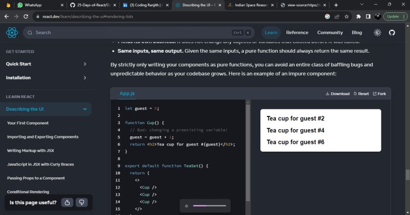 Coding Ranjith on LinkedIn: #day5 #25_days_of_react #reactjs # ... Coding Ranjith on LinkedIn: #day5 #25_days_of_react #reactjs # ...