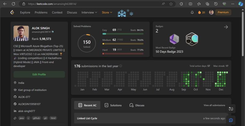 How I solved LeetCode challenges | ALOK SINGH posted on the topic ... How I solved LeetCode challenges | ALOK SINGH posted on the topic ...